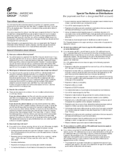 402(f) Notice of Special Tax Rules On Distributions